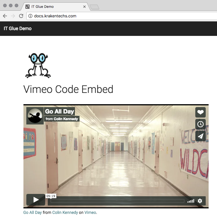 Embed video and web-based content – Kaseya SANDBOX