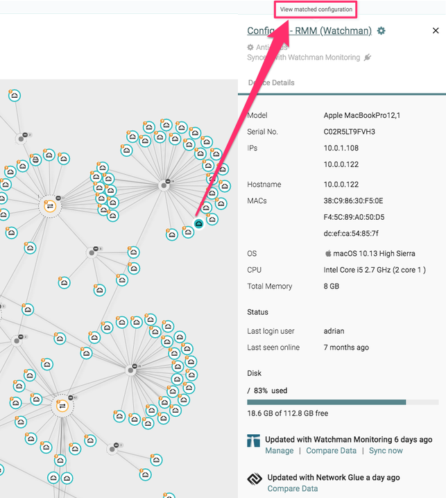 4. Guide to the Network Glue network diagram – Kaseya SANDBOX